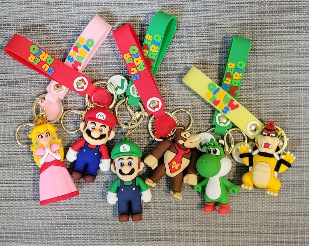 3D Character Keychains, Super Mario Bros Character Keychain and Bag ...