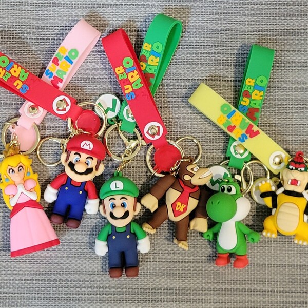 Mario Character Keychain - Etsy