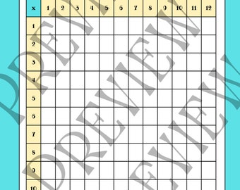 Blank Multiplication Table Practice Sheet 1-12 Multiplication Chart ...