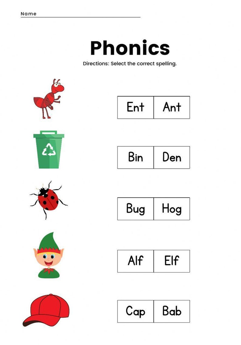 Kids Phonetic Bundle Worksheets, 15+ Home School Printables, Phonics ...