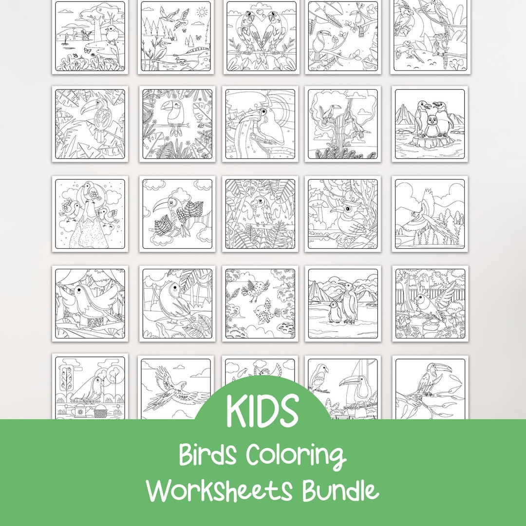 Birds Coloring Pages: 25+ Kids Printable Worksheets (digital Download ...