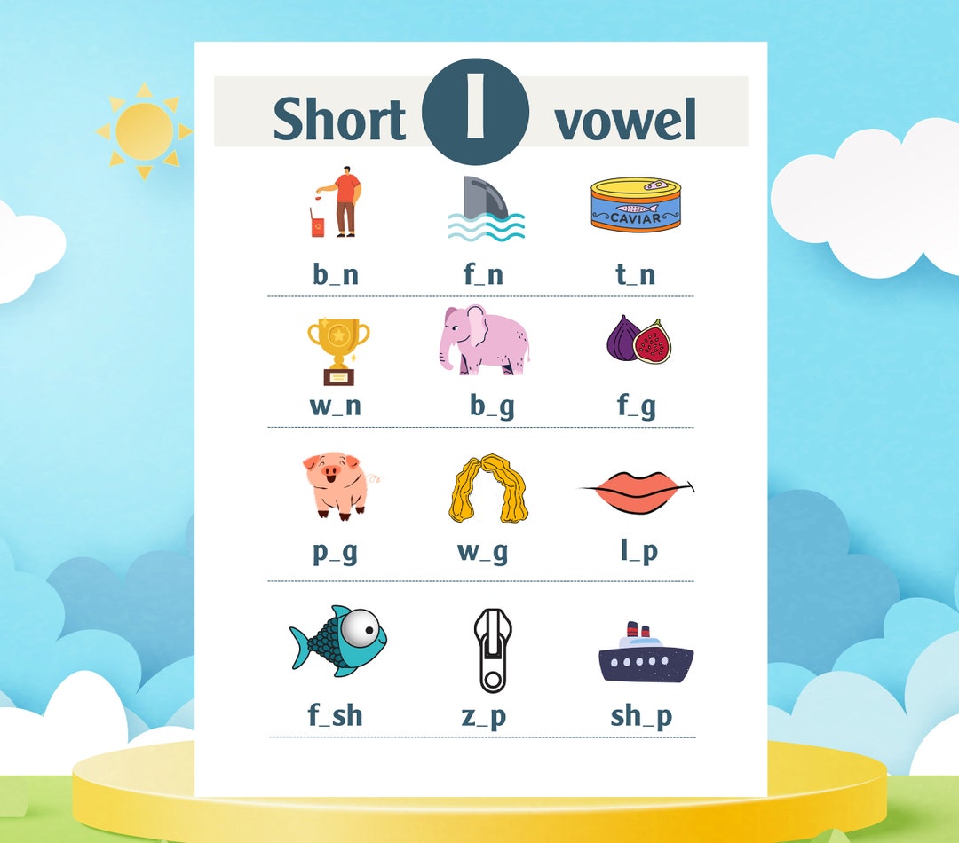 Short Vowels Learning Activity Printable A4 Pdf Activity for - Etsy