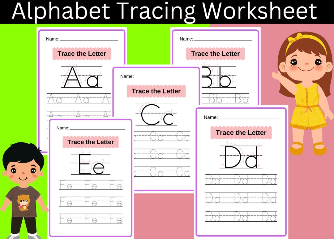Basic Alphabet Tracing Worksheet for Young Learners - Etsy