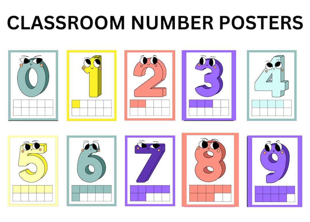 Classroom Number Posters - Etsy