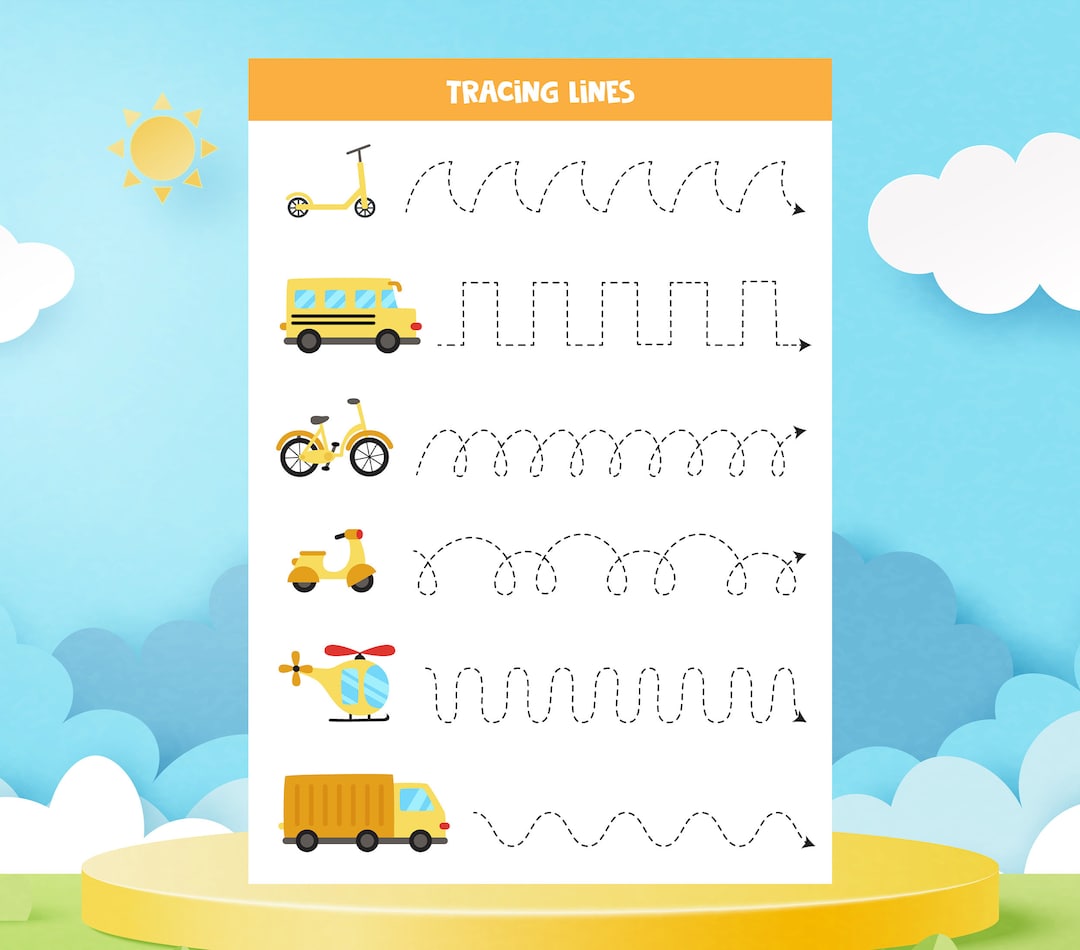 Tracing Activity for Kids Printable A4 Pdf File Activity for - Etsy ...