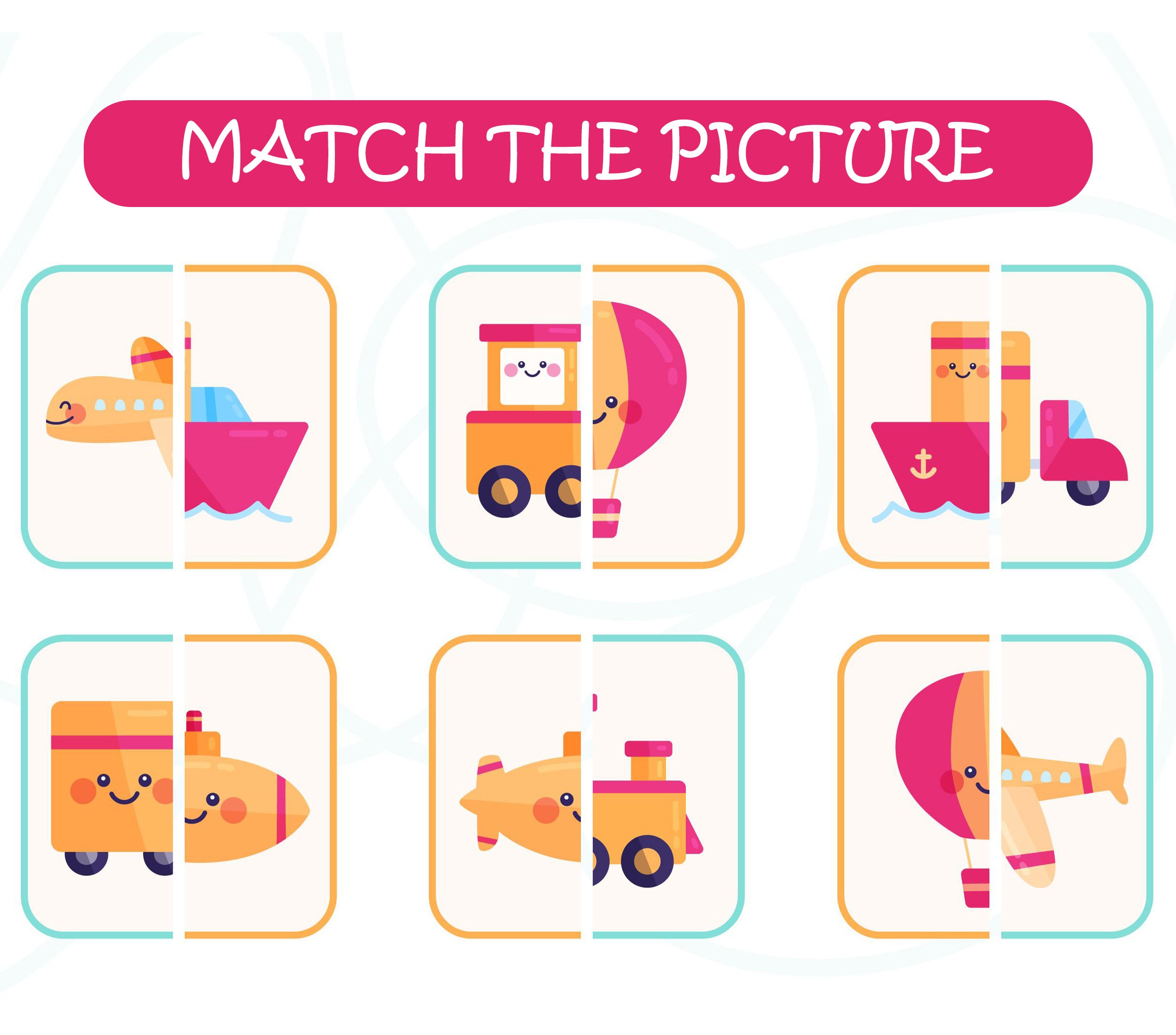 Memory Game Flash Card Bundle for Kids, Animals Drawing Worksheets ...