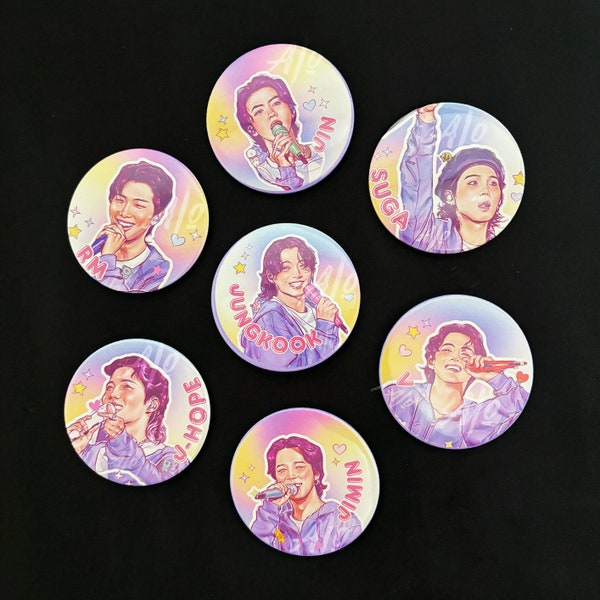Bts Buttons - Etsy
