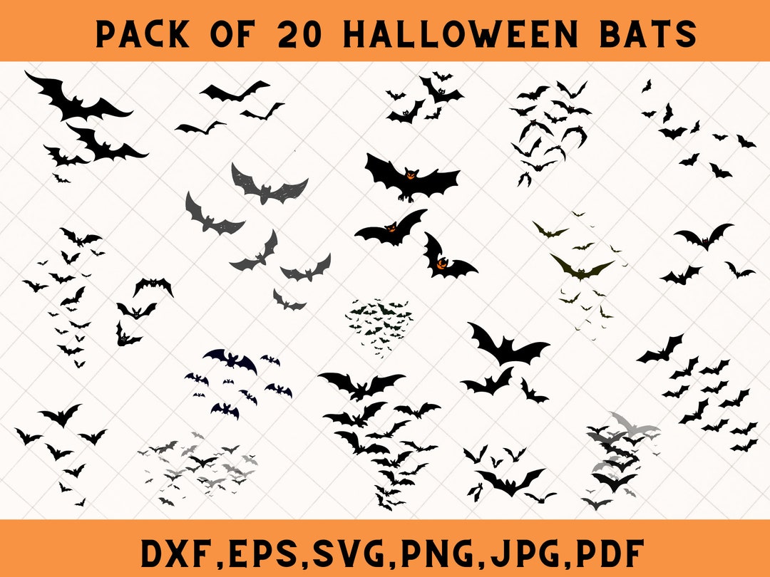 Halloween Bats SVG, Flying Bats Clipart (20 Files) - Etsy