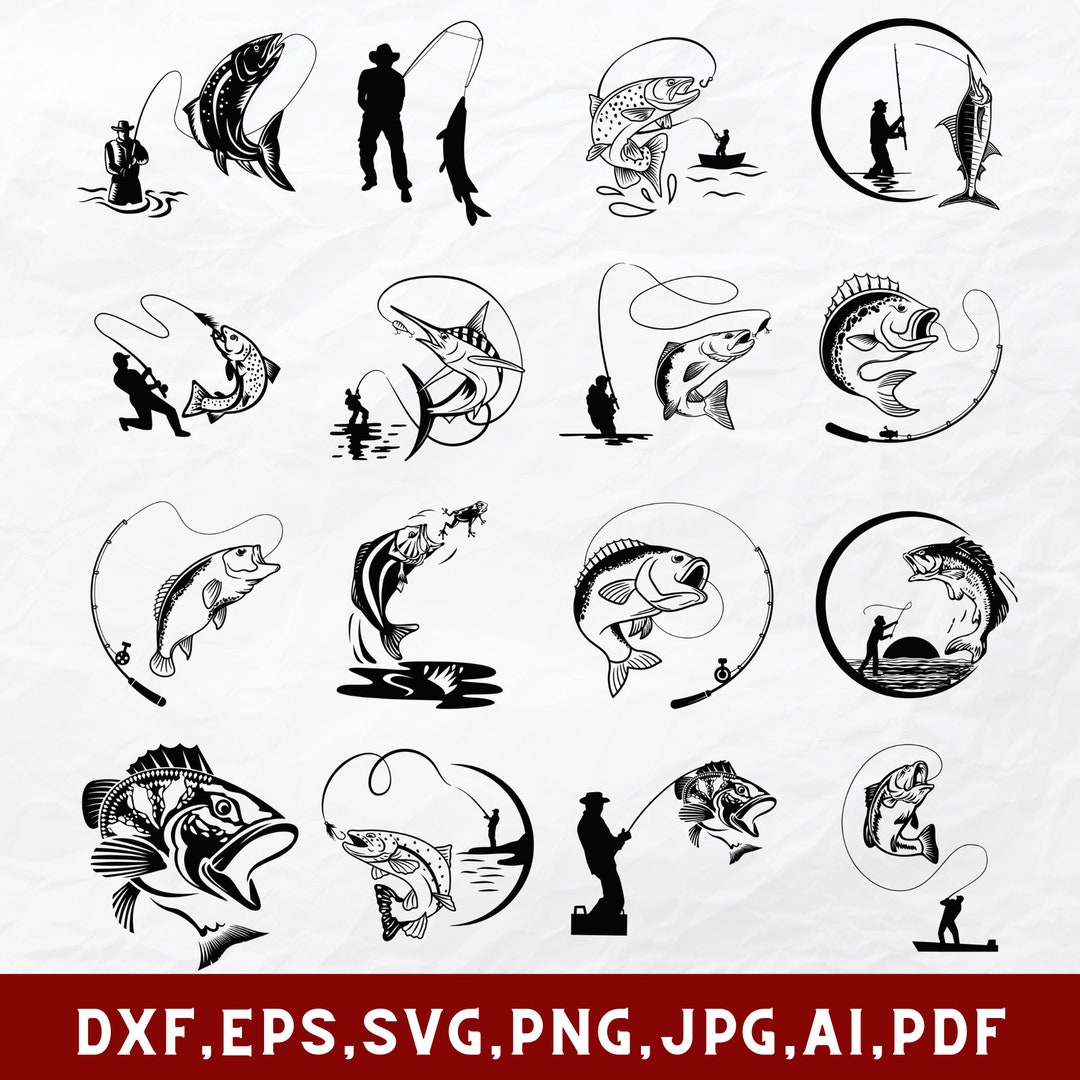 Fishing SVG Bundle | Bass Fishing SVG | Fishing SVG | Bass Fish Svg ...