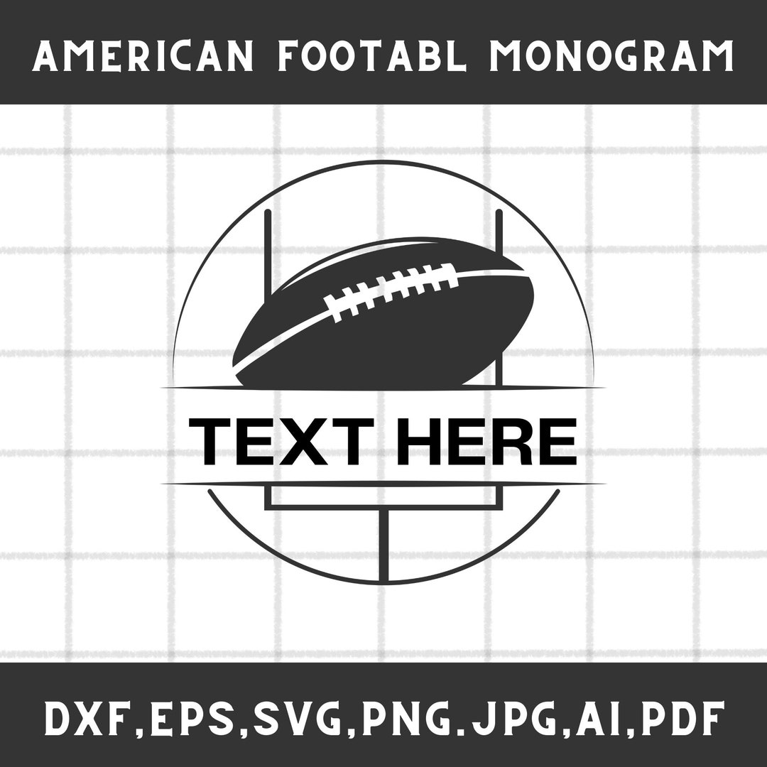 Football Monogram Svg, Monogram Frame Svg, Customize Football Svg ...