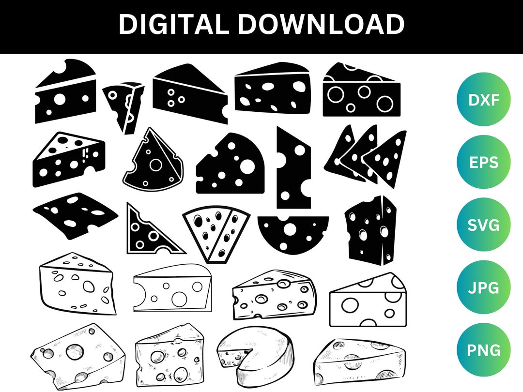 Cheese SVG Bundle | Cheese Clipart | Cheese Cut File for Silhouette ...