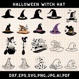 Witch Hat Svg, Halloween Witch Hat Svg, Witch Hat Silhouette, Witch Hat ...