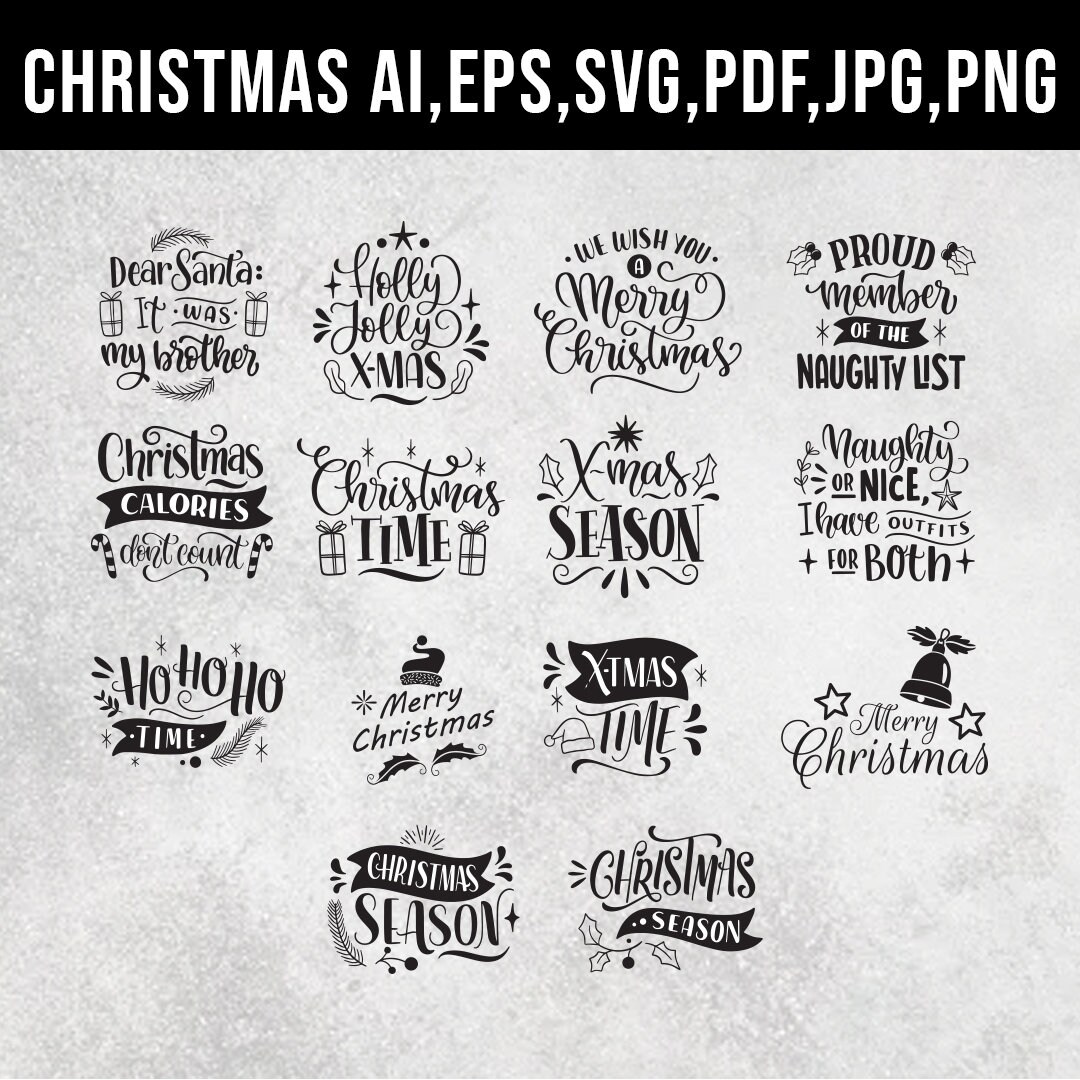 Christmas Season Svg Bundle Merry Christmas Svg Bundle Ho Ho - Etsy