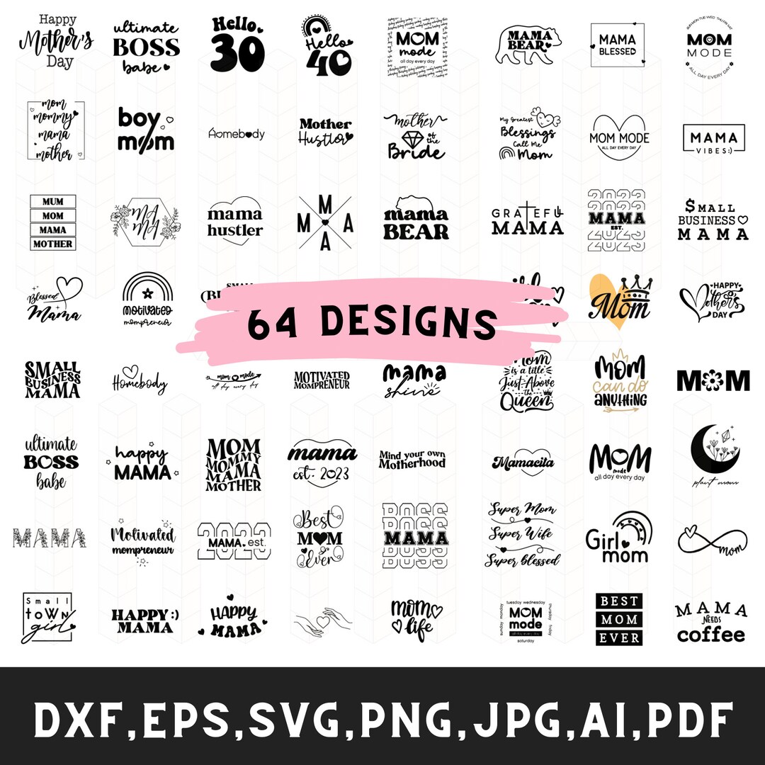 Mothers Day Svg Bundle, Mom Life Svg, Mama Svg Bundle, Mom Mode All Day ...