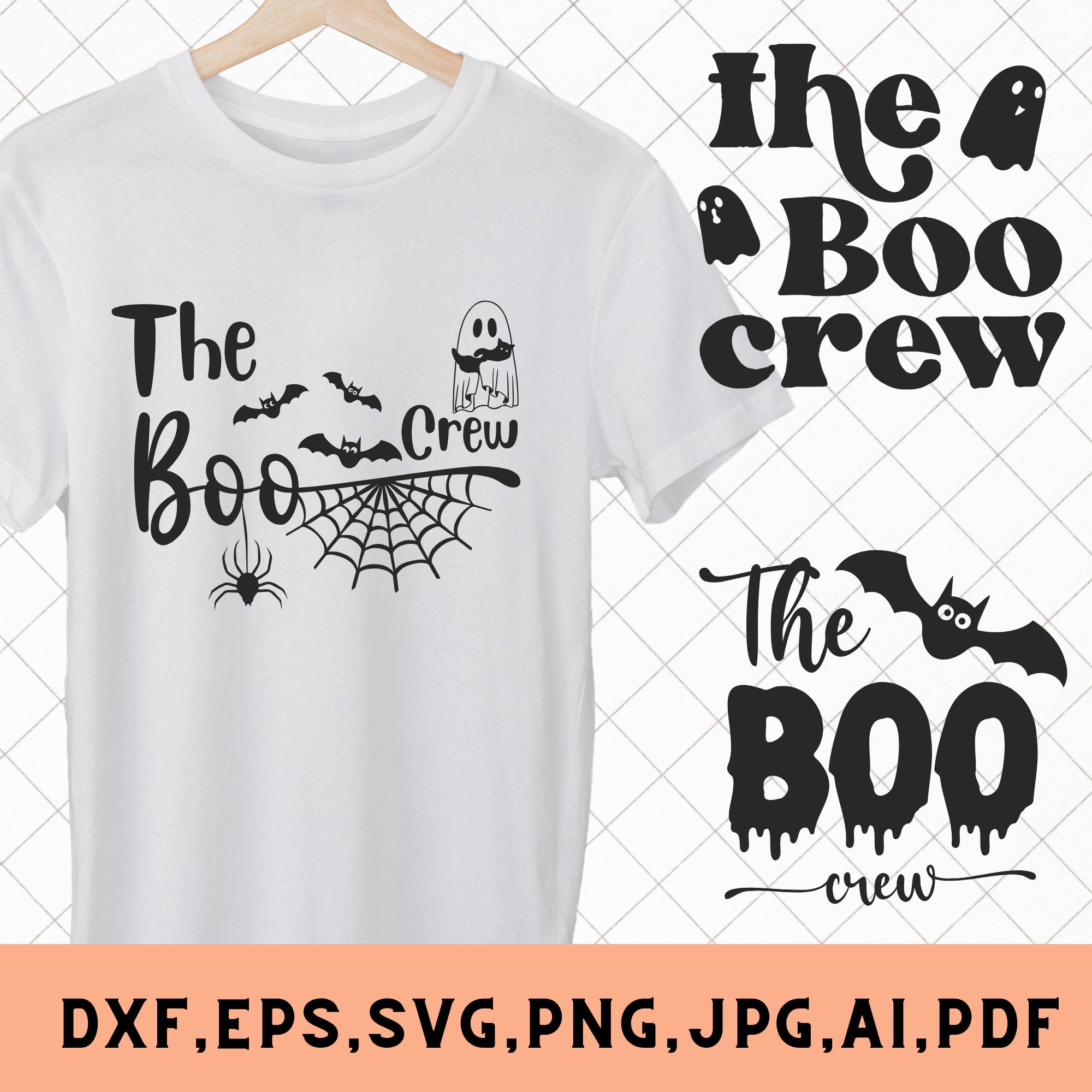 Boo Crew SVG, Spooky Ghost T-shirt Design (digital Files) - Etsy