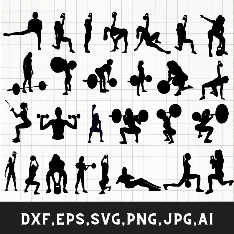 Fitness Girl SVG, Gym Workout Clipart (digital Files) - Etsy