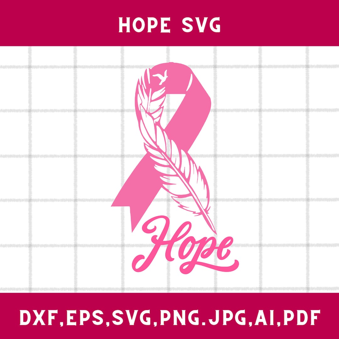 Hope Breast Cancer Svg, Hope Breast Cancer Png, Pink Cancer Awareness ...