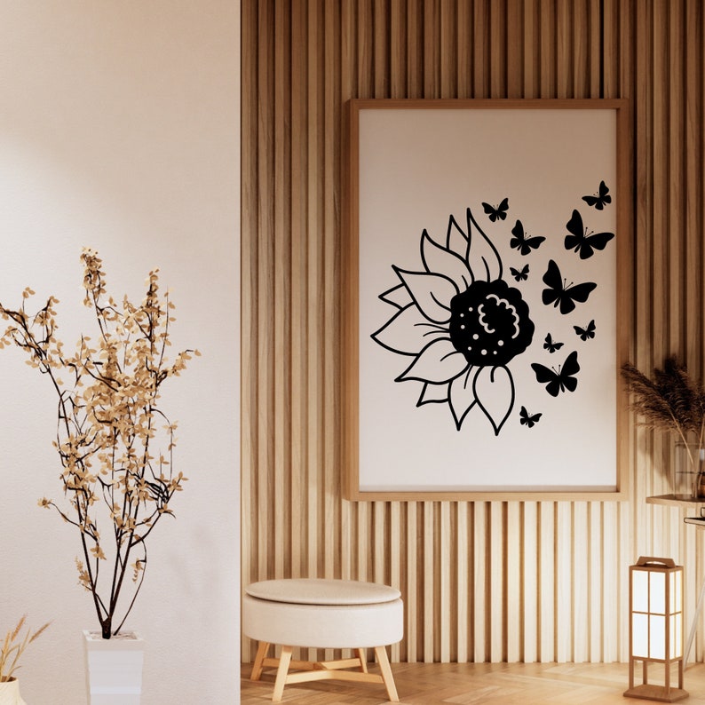 Half Sunflower Half Butterfly SVG Sunflower Butterfly SVG - Etsy