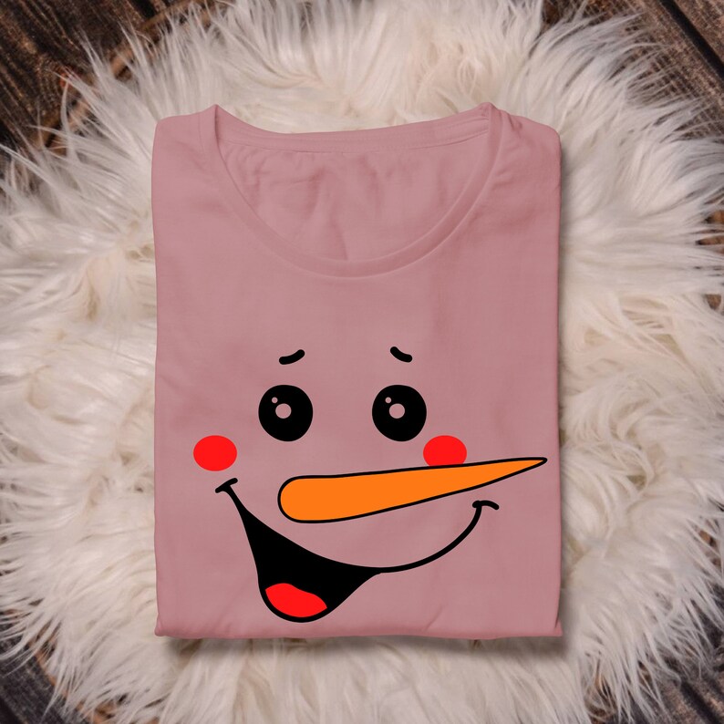 Cute Christmas Snowman Face SVG Bundle (digital Files) - Etsy