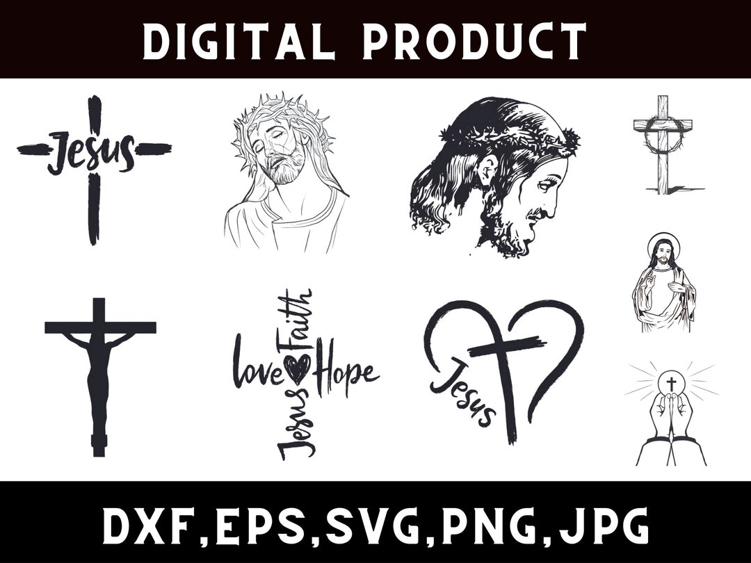 Jesus SVG | Jesus Face SVG Bundle | Cross Svg | Religious Svg | Jesus ...