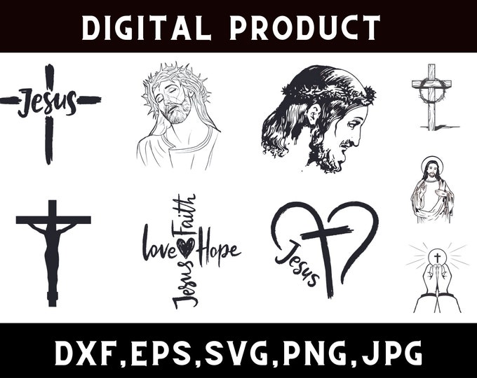 Jesus SVG, Jesus Cut File, Jesus, Jesus Christ SVG, Jesus Christ, Jesus ...