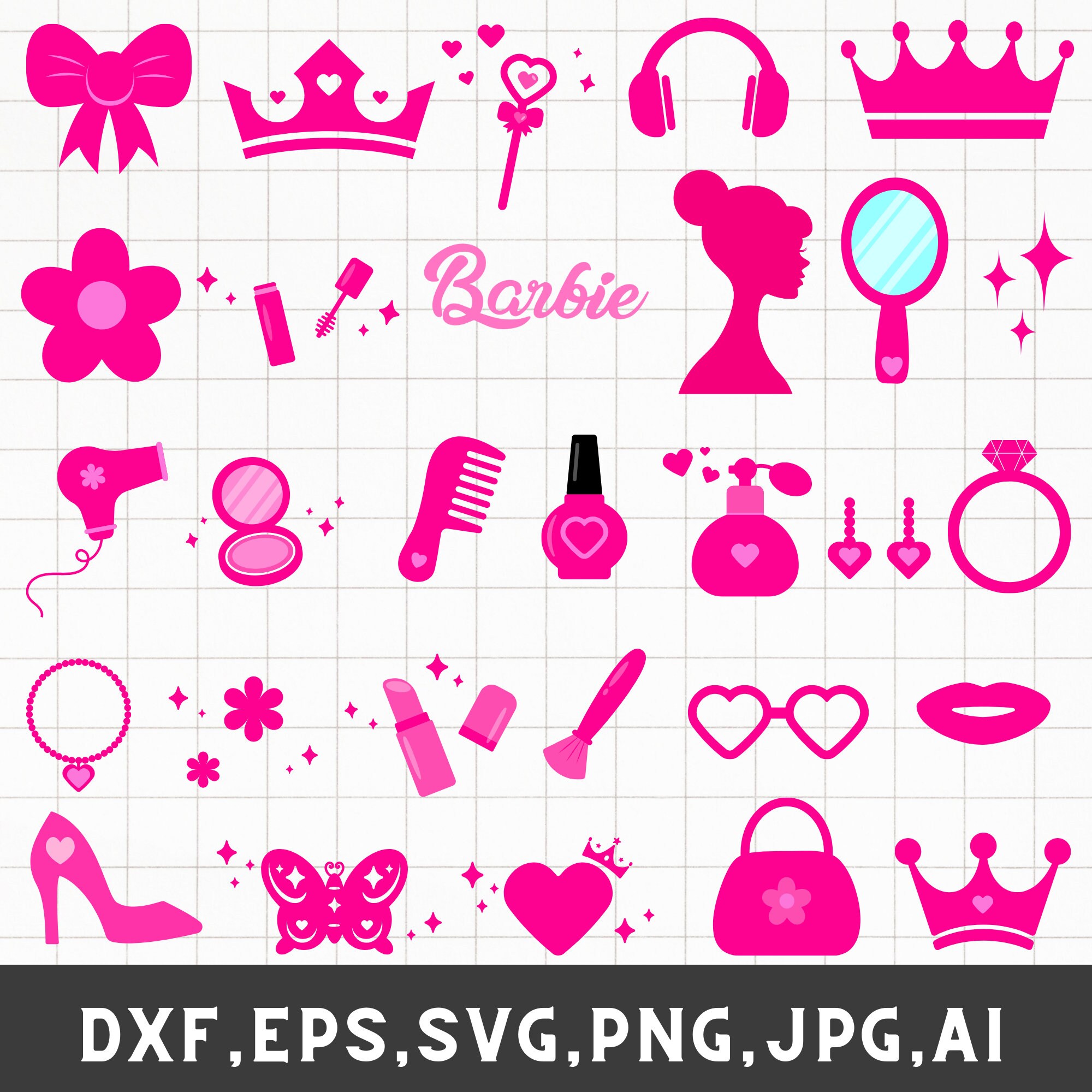 Barbi Svg Bundle, Barb Svg Bundle, Princess Doll Svg Bundle, Girls Svg ...