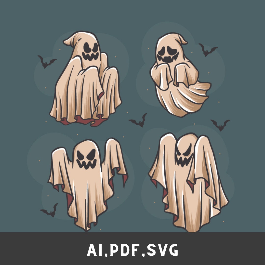 Cute Halloween Ghost SVG, PNG, Clipart (digital Download) - Etsy