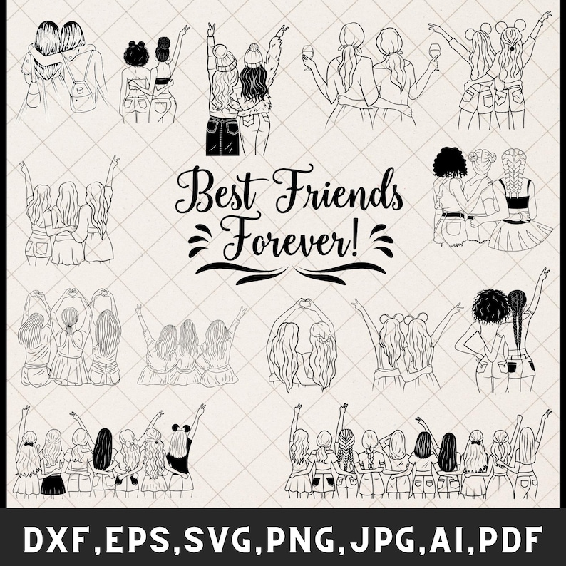Best Friends Svg Bundle Friendship Day Besties Svg Bestie - Etsy