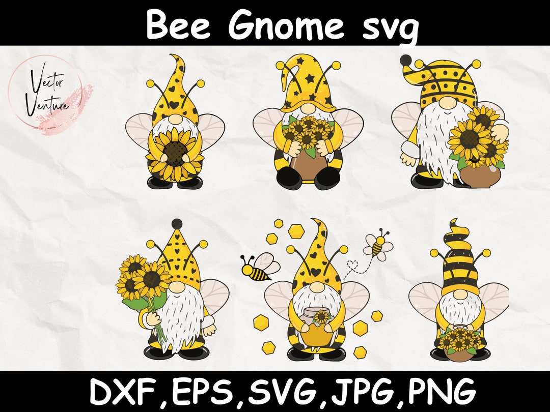 Bee Gnome Svg, Spring Gnome Cut Files, Gnome Bundle Svg, Bumble Bee ...