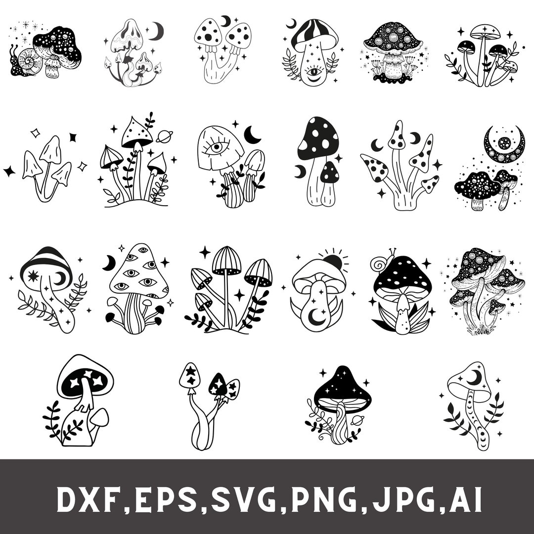 Mystical Mushroom Svg, Magic Mushroom Svg, Mushroom Svg Bundle, Boho ...