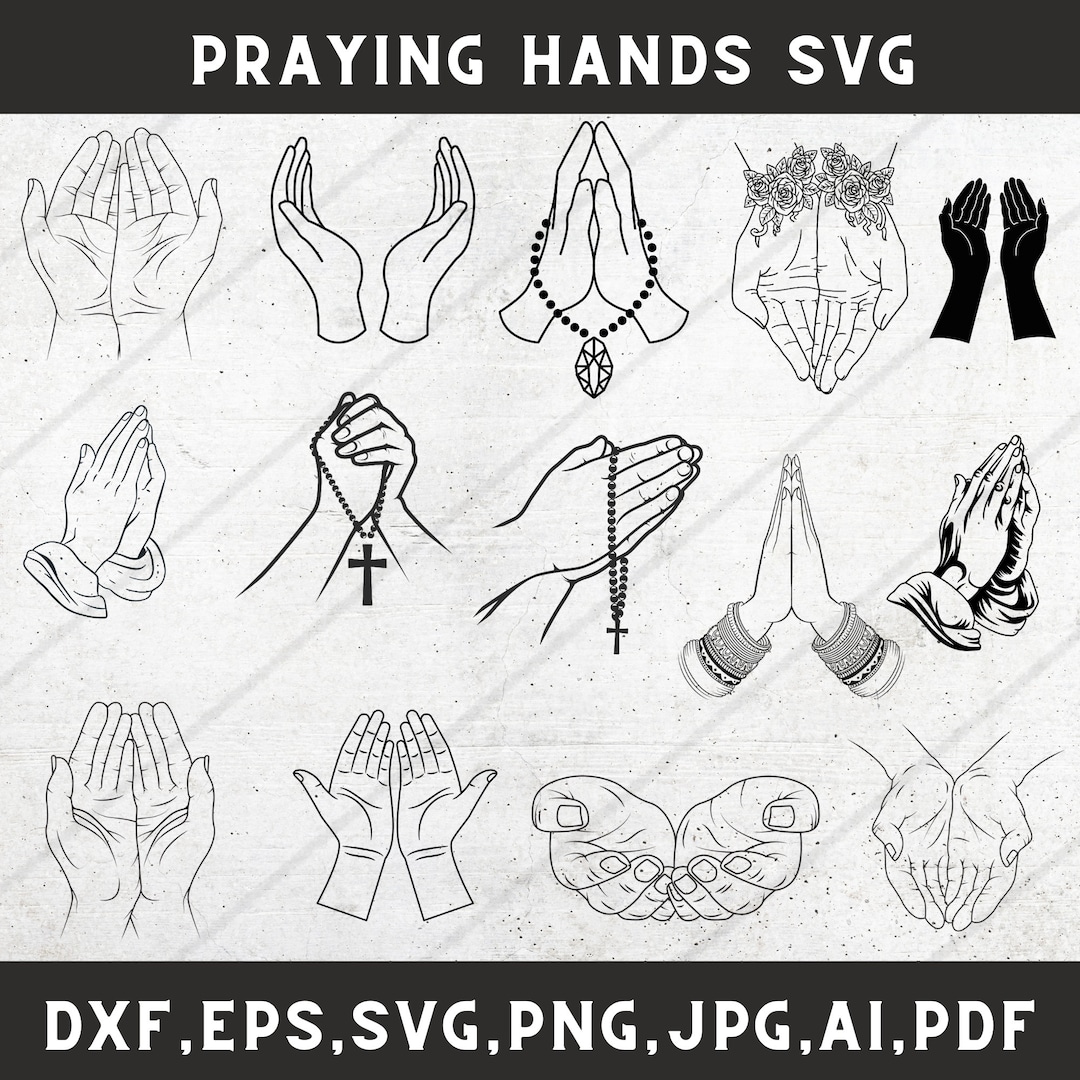 Manos orando svg, Oración svg, Manos orando cristianas svg, Cruz orando ...