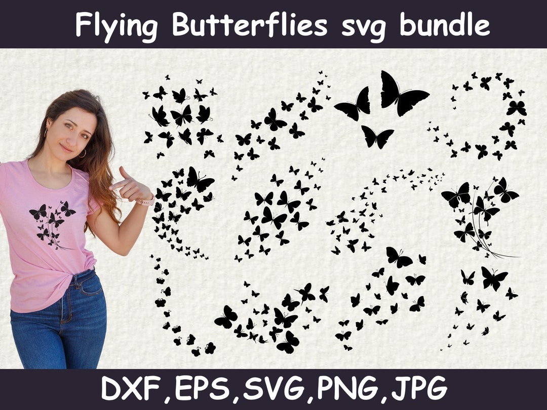 Flying Butterflies Svg Bundle Butterfly Swarm Svg Cut File - Etsy