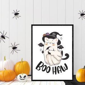 Boo Haw Svg, Ghost Cat Svg, Boo Svg, Halloween Cat Svg, Boo Haw Shirt ...