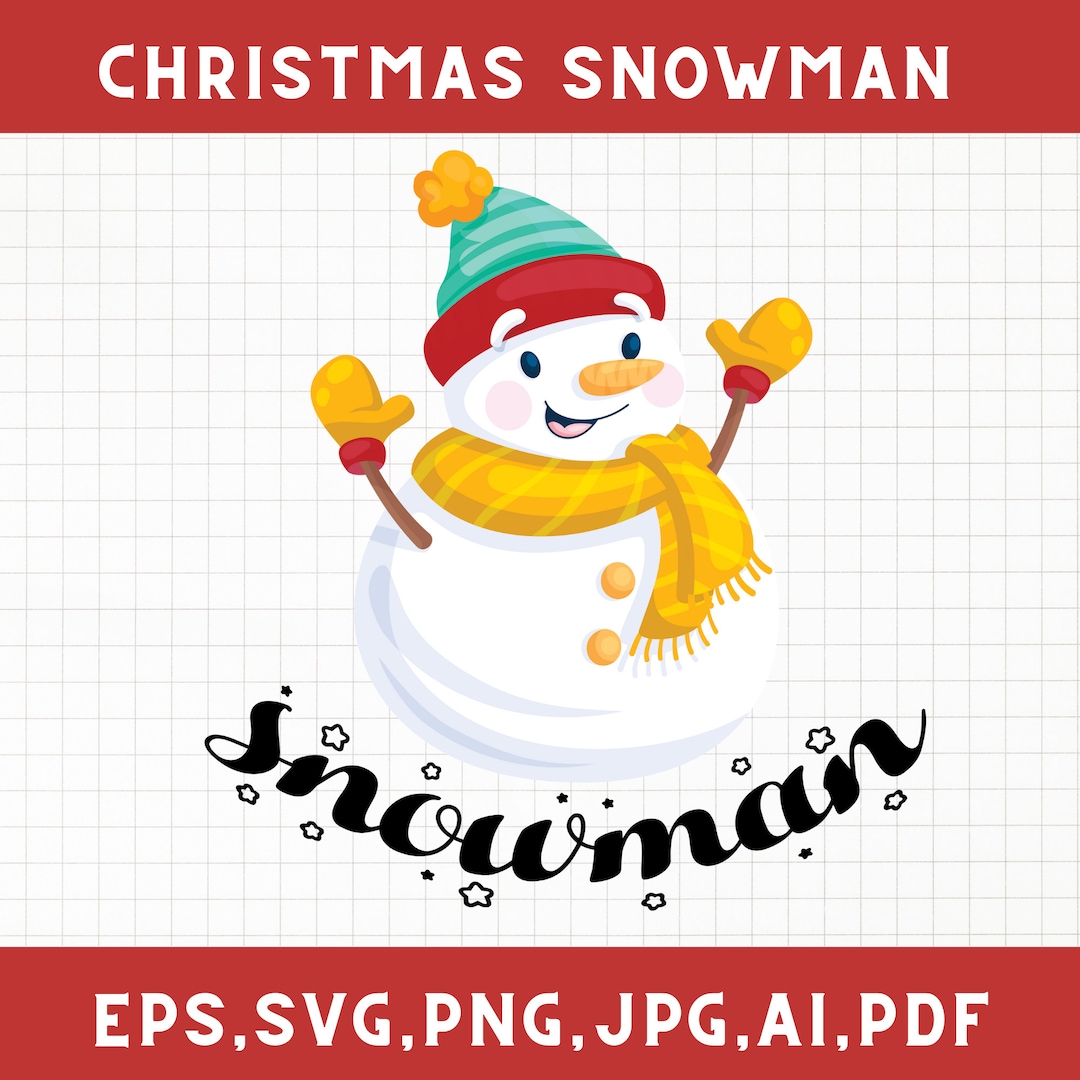 Cute Snowman Svg, Christmas Snowman Svg, Christmas Svg, Scarf Snowman ...