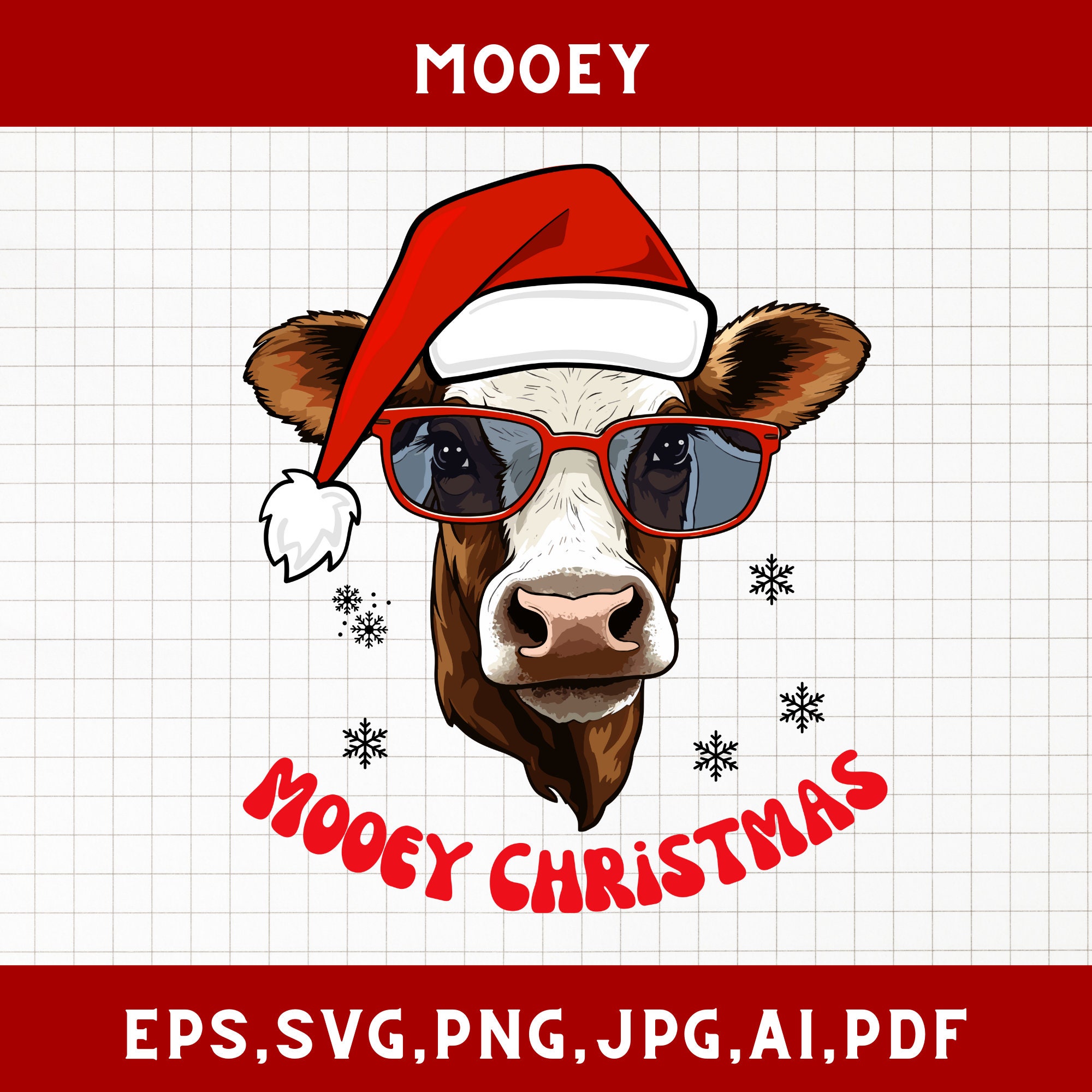 Mooey Christmas Cow Svg, Mooey Christmas Png, Christmas Cow Svg, Mooey ...