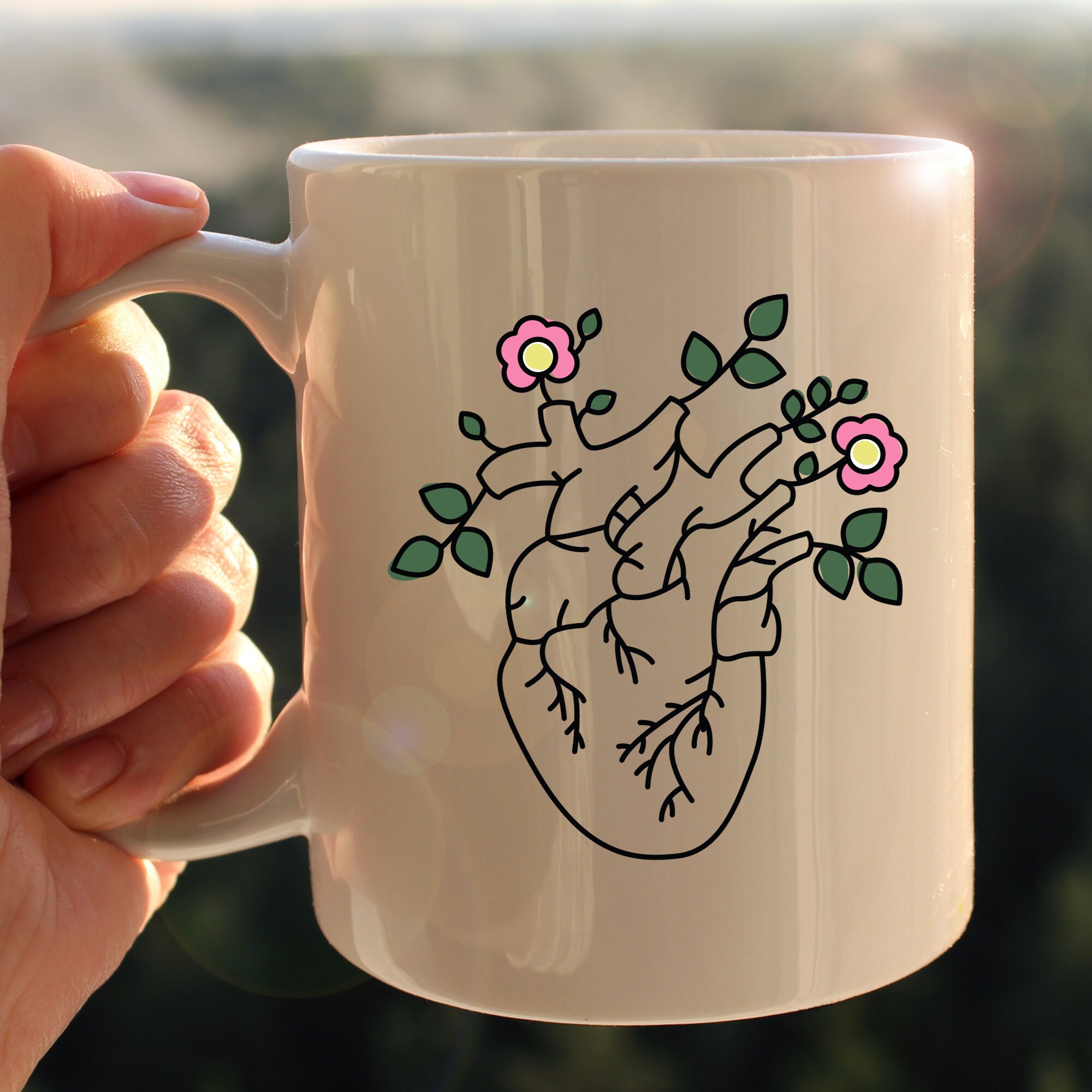 Floral Heart Svg Flower Heart Svg Anatomic Heart Svg Heart - Etsy