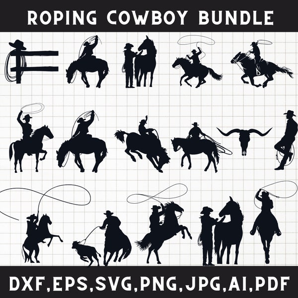 Cowboy Silhouette - Etsy