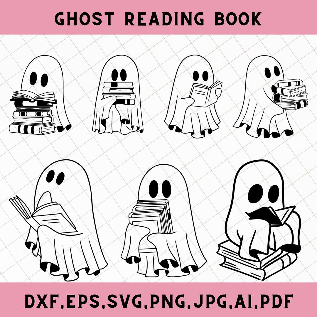 Cute Ghost Reading Svg Ghost Reading Png Cute Ghost Book - Etsy UK