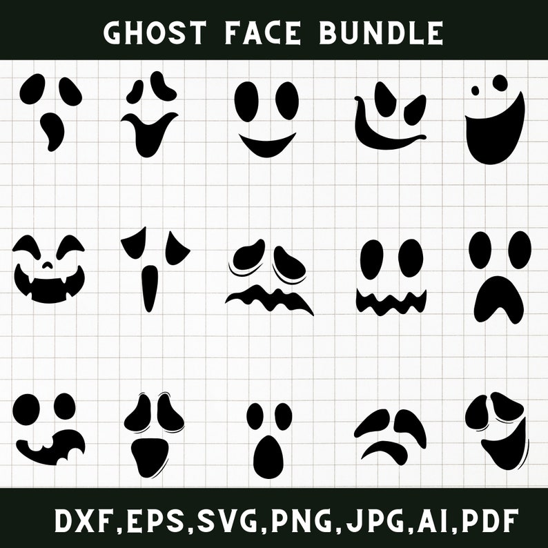 Cute Ghost Face Svg Ghost Face Svg Bundle Scary Face Svg - Etsy Canada