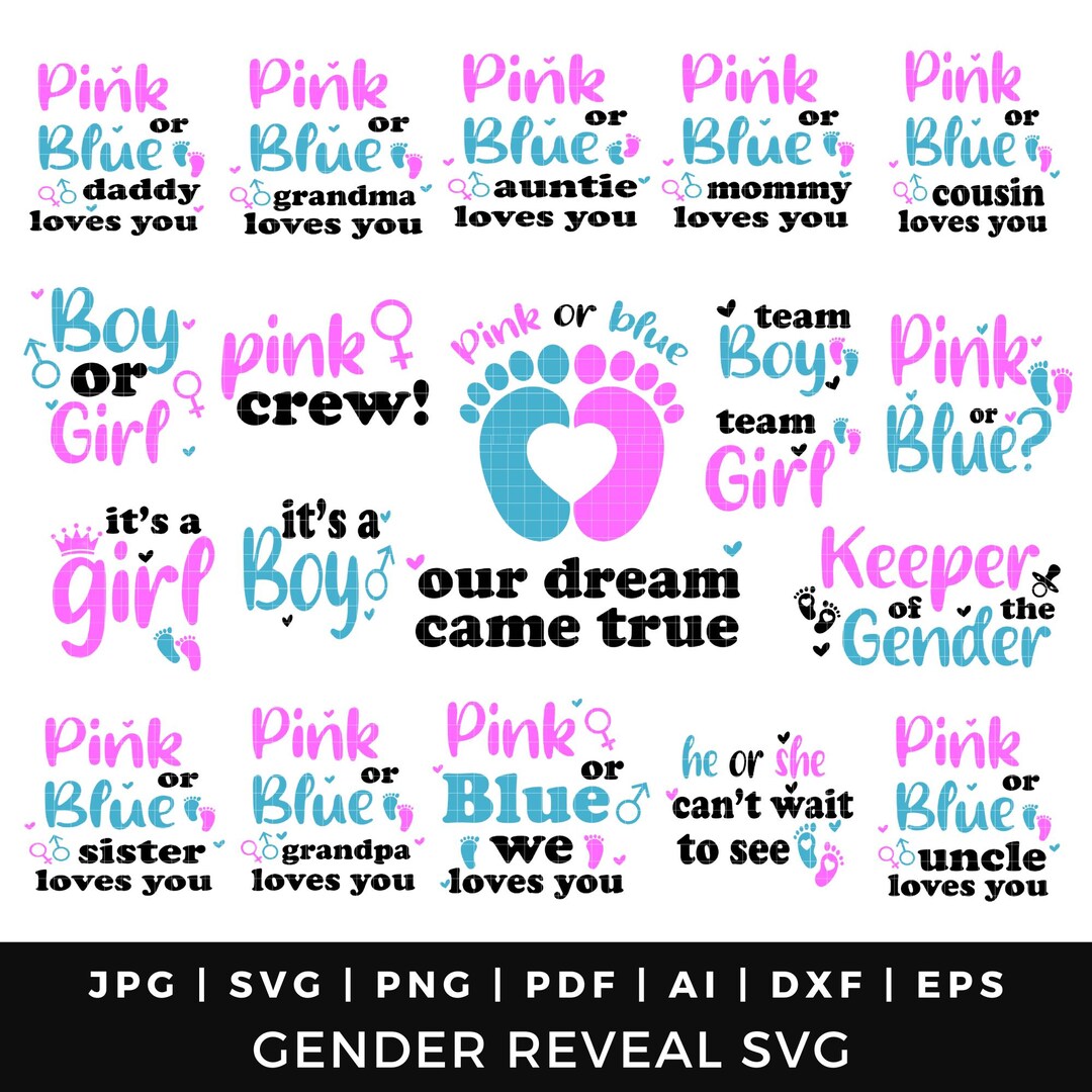 Rosa ou azul svg, Revelação do gênero svg, Bebê menino svg, Mamãe papai ...