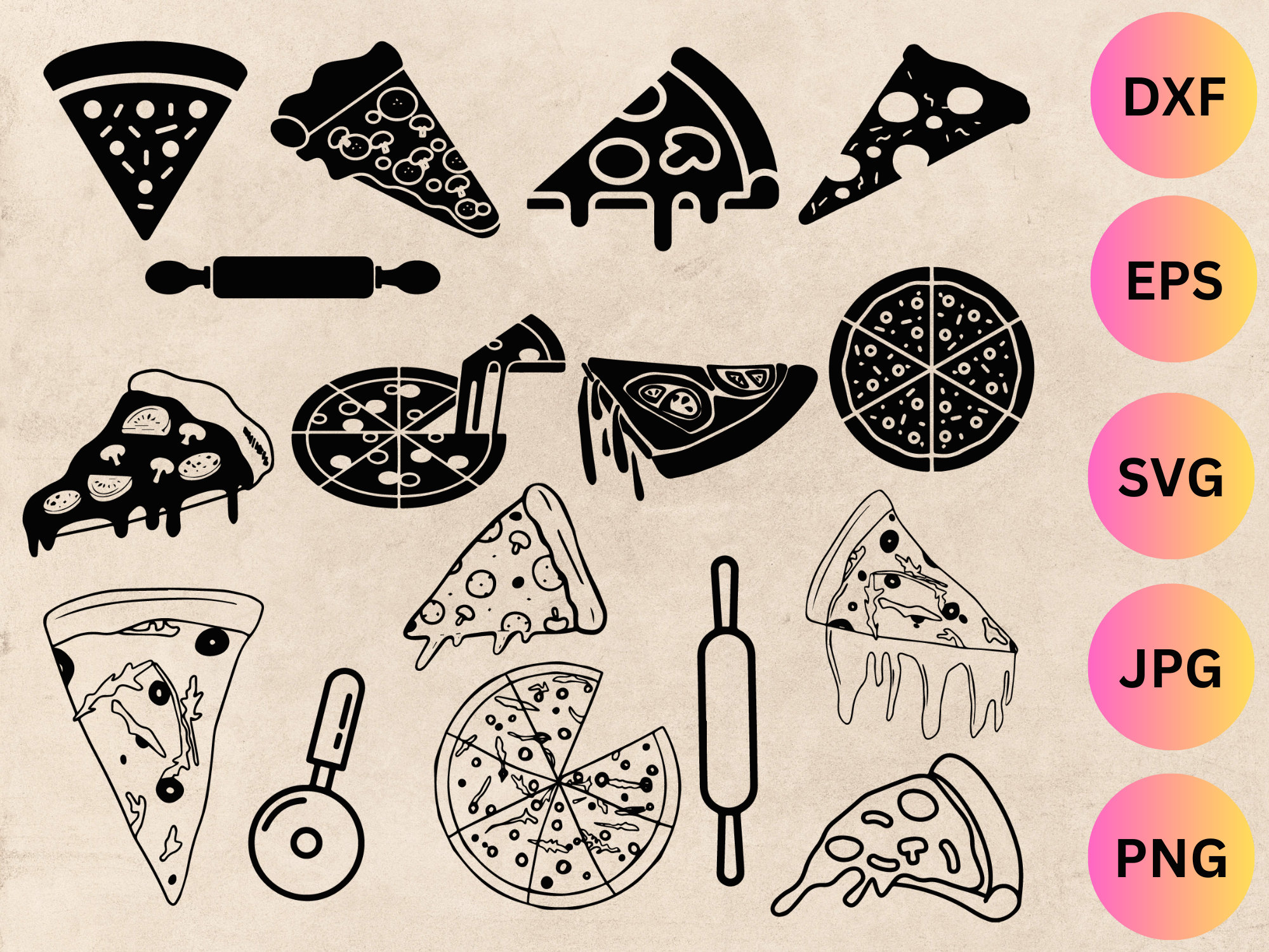 Pizza SVG Bundle Pizza PNG Bundle Pizza Slice Svg Pizzas - Etsy
