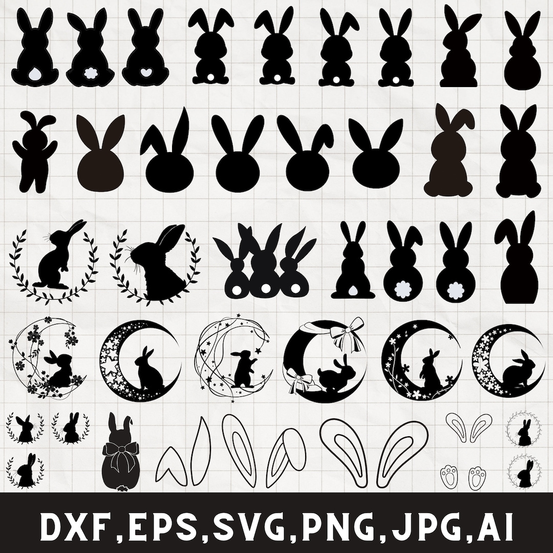 Osterhase Form svg png, Hase Silhouette, Osterhase dxf, Osterhase dxf ...