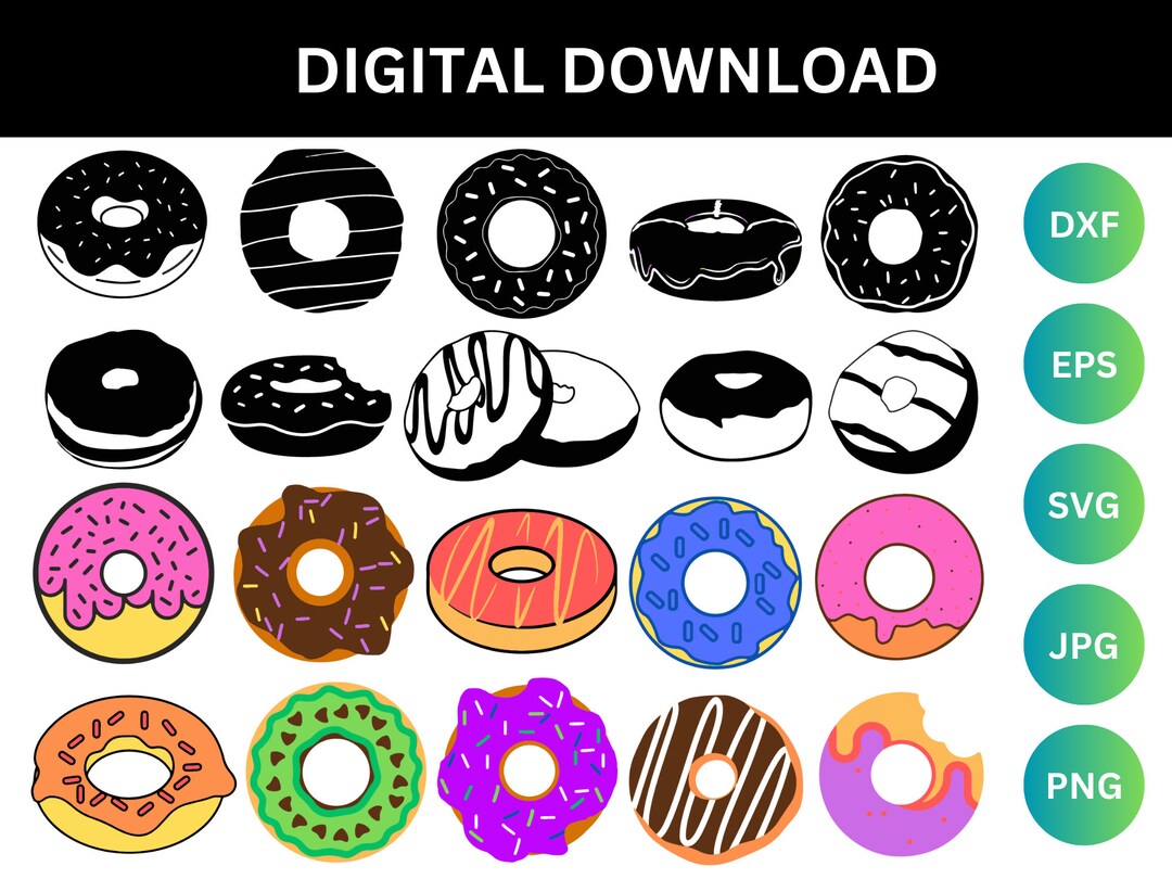 Donut SVG Bundle | Chocolate Donut SVG | Donut Clipart | Sprinkles ...