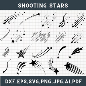 Shooting Stars Svg, Shooting Stars Png, Shooting Stars Clipart, Stars ...