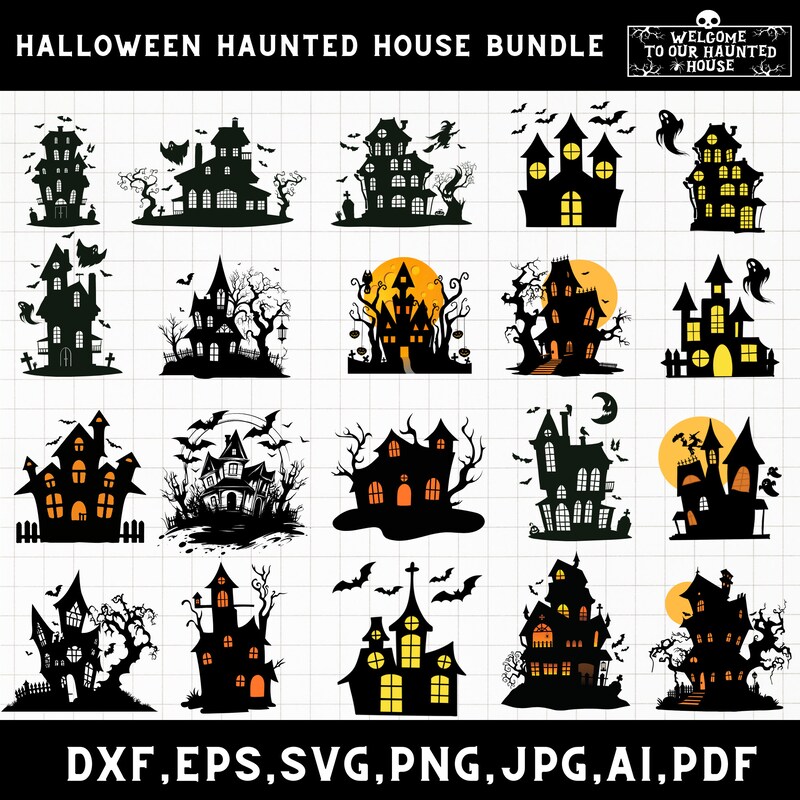 Haunted House Svg - Etsy