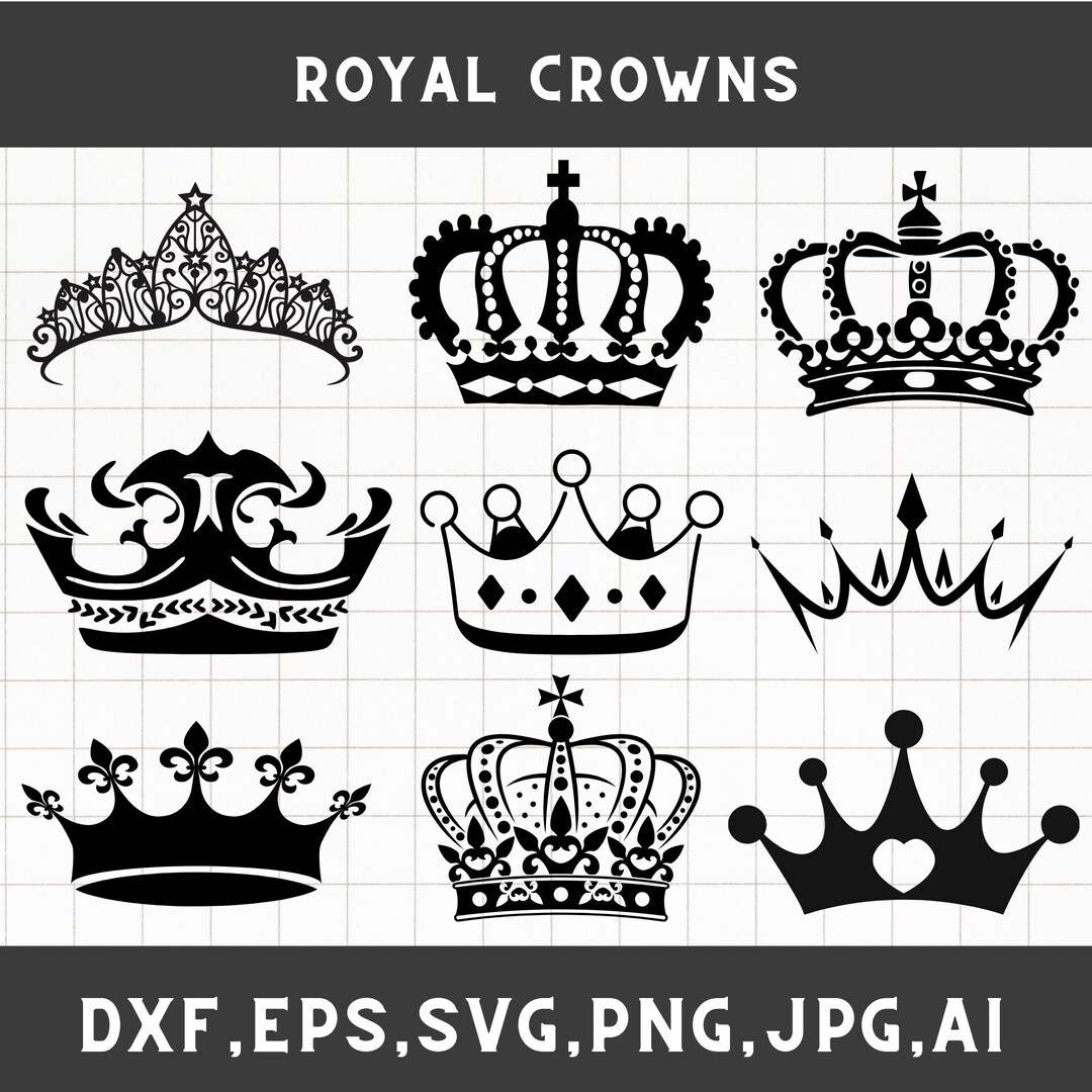 Royal Crown Svg, Crown Svg Bundle, Queen Crown Svg, Princess Crown ...