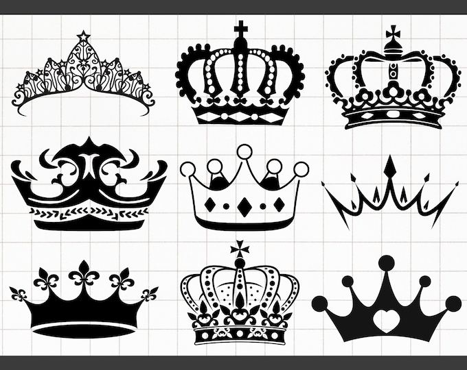 Royal Crown Svg Queen Svg King Svg Silhouette Princess Crown Svg File ...