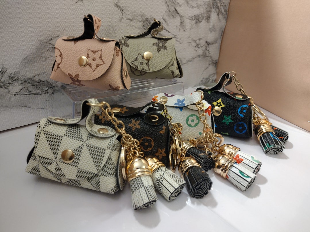 NEW Luxury Leather Mini Purse Key Chain | Ear Bud Case | Purse Charm ...