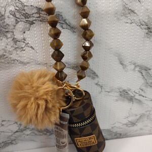 Luxury Windmill Bucket Lipstick Holder Keychain | Great Gift| Pom Pom Keychain | Wristlet Purse ...