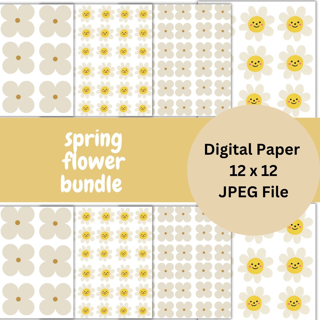 Digital Paper Daisy Printable Paper - Etsy